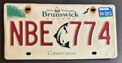 New Brunswick 2013 CONSERVATION License Plate # NBE 774 | eBay