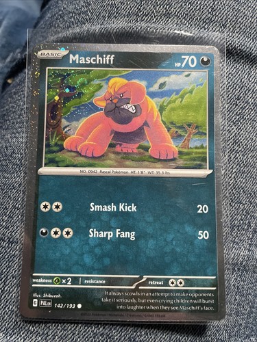 Pokemon Mabosstiff ex SVP 086 Black Star Promo - 1x Maschiff 142/193 ...