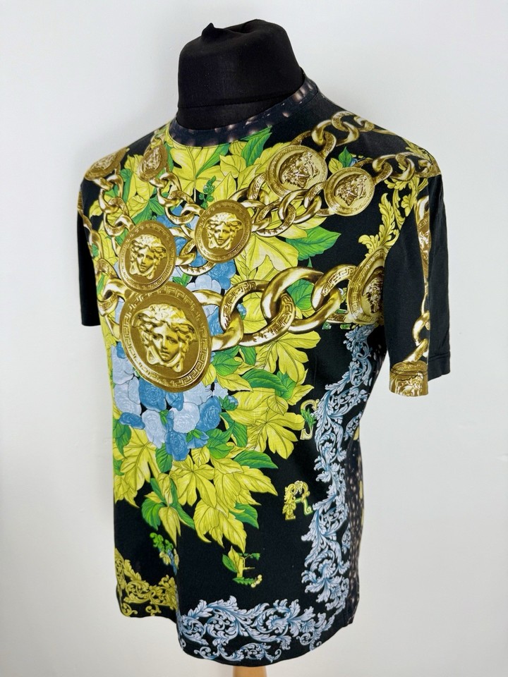 Versace GOLD CHAIN SNAKESKIN BAROQUE Print T Shirt Size Large L Genuine ...
