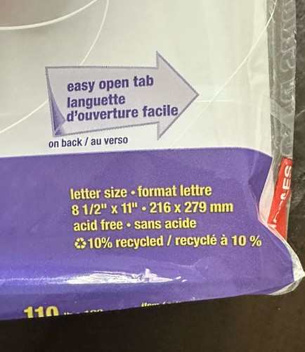 8.5" x 11" CARDSTOCK 110 lb PAPER WHITE - 12 SHEETS - NEW Staples Brand ...