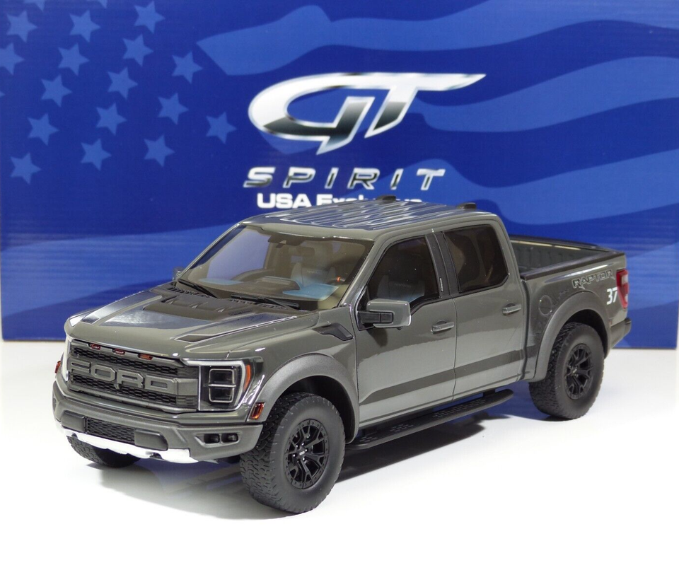 Ford F-150 Raptor 2022 Pickup Dark-gray, Black Rims 1:18 US051 GT ...