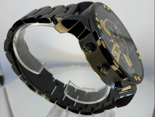 2025 Brand New Diesel Men's Mr. Daddy Chronograph, Gunmetal Watch Gold ...