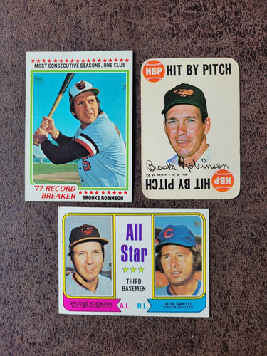 1968-78 Topps Baseball Brooks Robinson 3-card lot - Baltimore Orioles ...