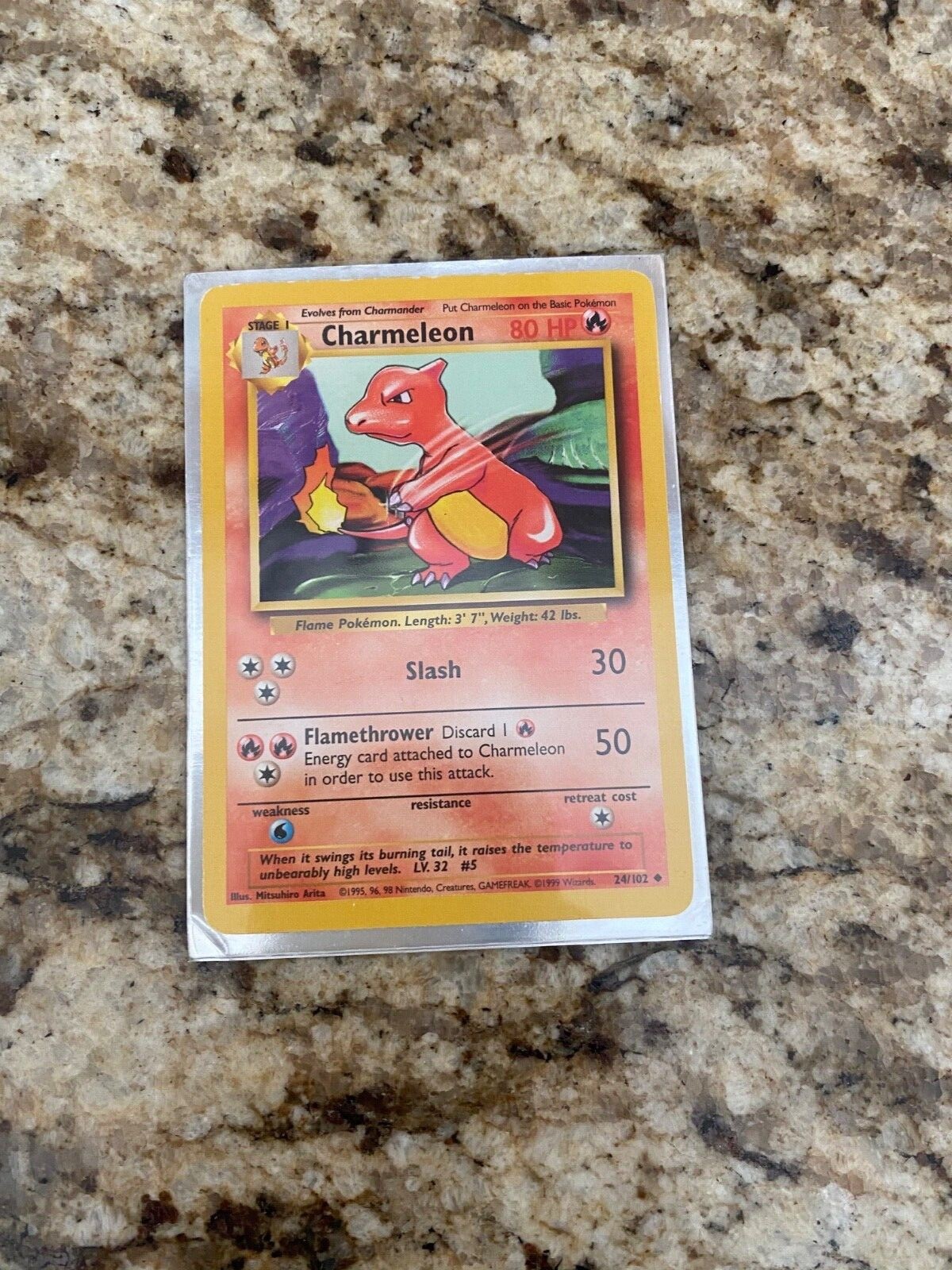Very Rare Stage 1 Pokemon Charmeleon Card 24/102, 1995, good condition ...