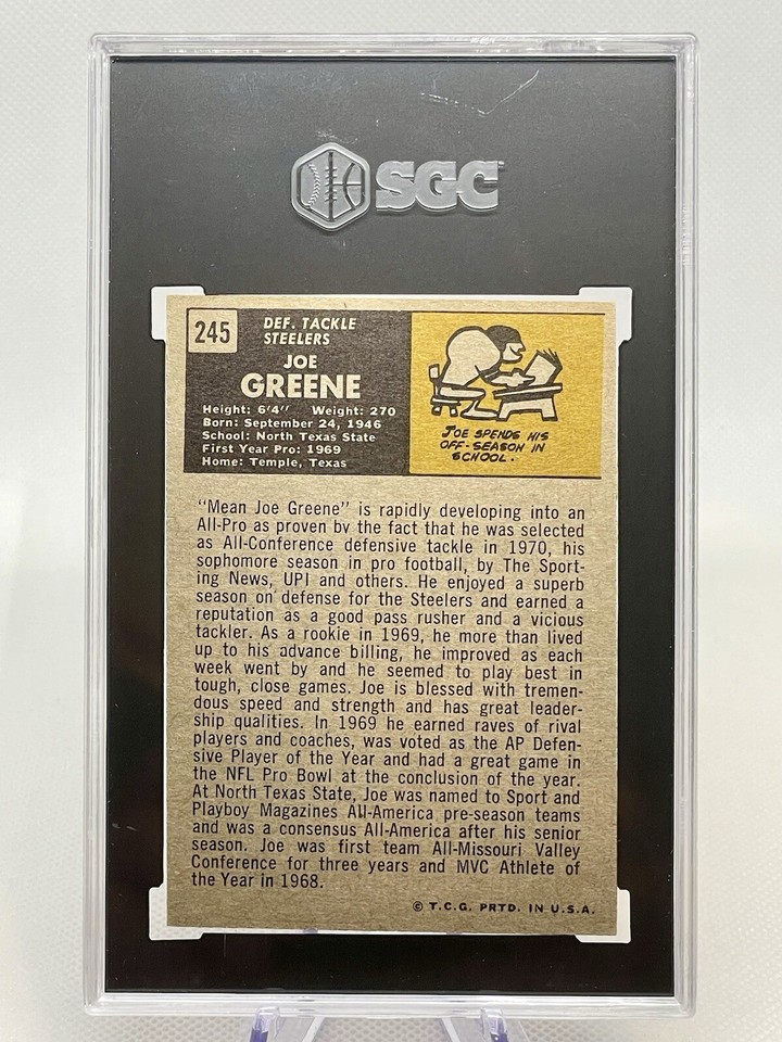 1971 Topps #245 Joe Greene Rookie Card RC - PSA 5 - Pittsburgh Steelers ...