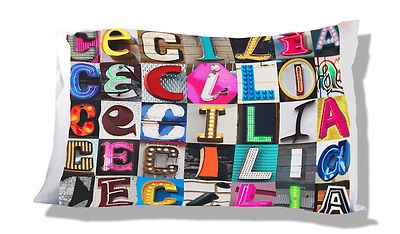 CECILIA Personalized Pillowcase featuring the name in photos of sign ...