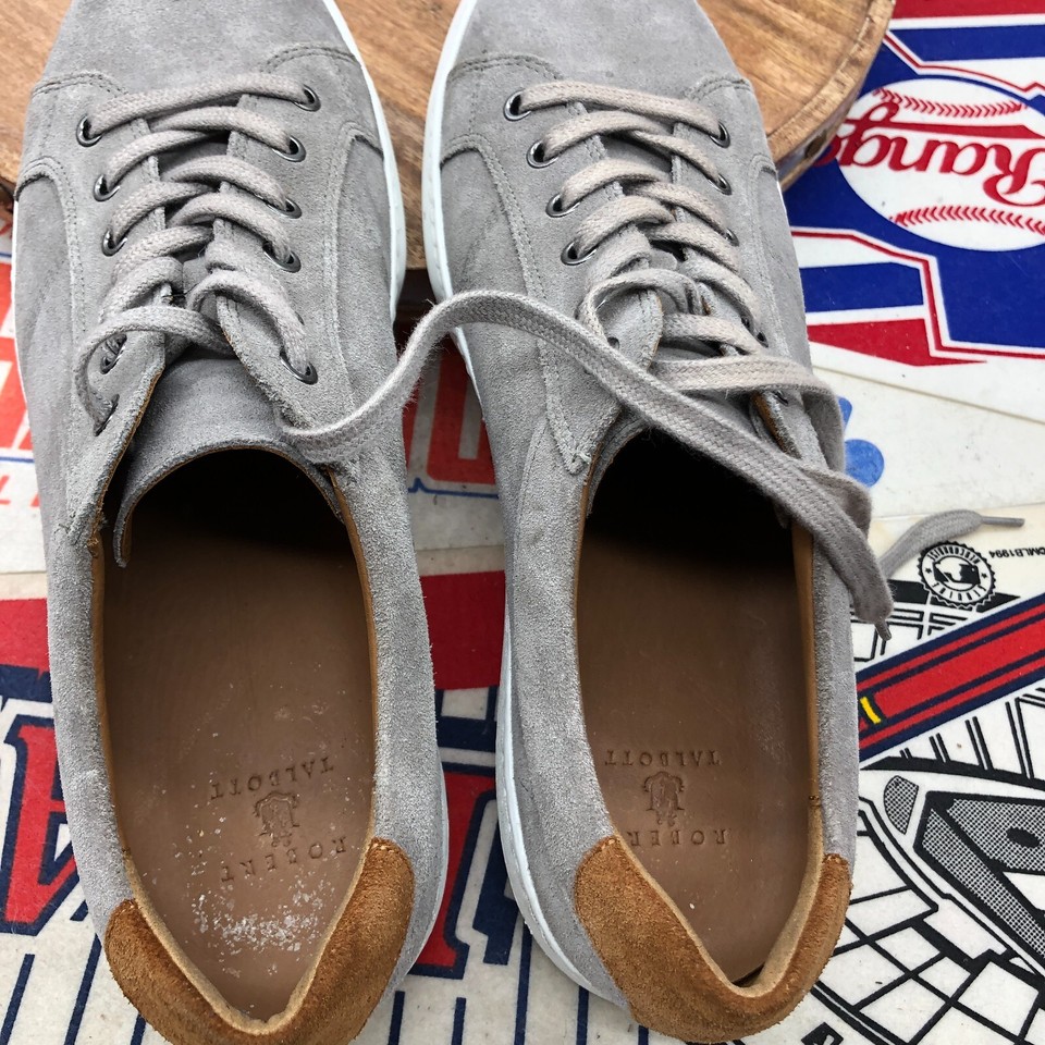 Robert Talbott Mens Hudson Gray Suede Leather Casual Sneakers Shoes ...