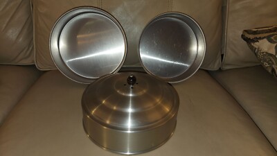 Vintage Aluminum 3 Piece Fire Dove Pan Cloche Magic Trick Illusion Prop ...