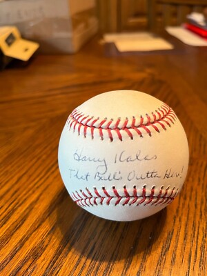 HARRY KALAS SIGNED IN PERSON OML BASEBALL PHILLIES HOF ANNOUNCER DIED 4 ...