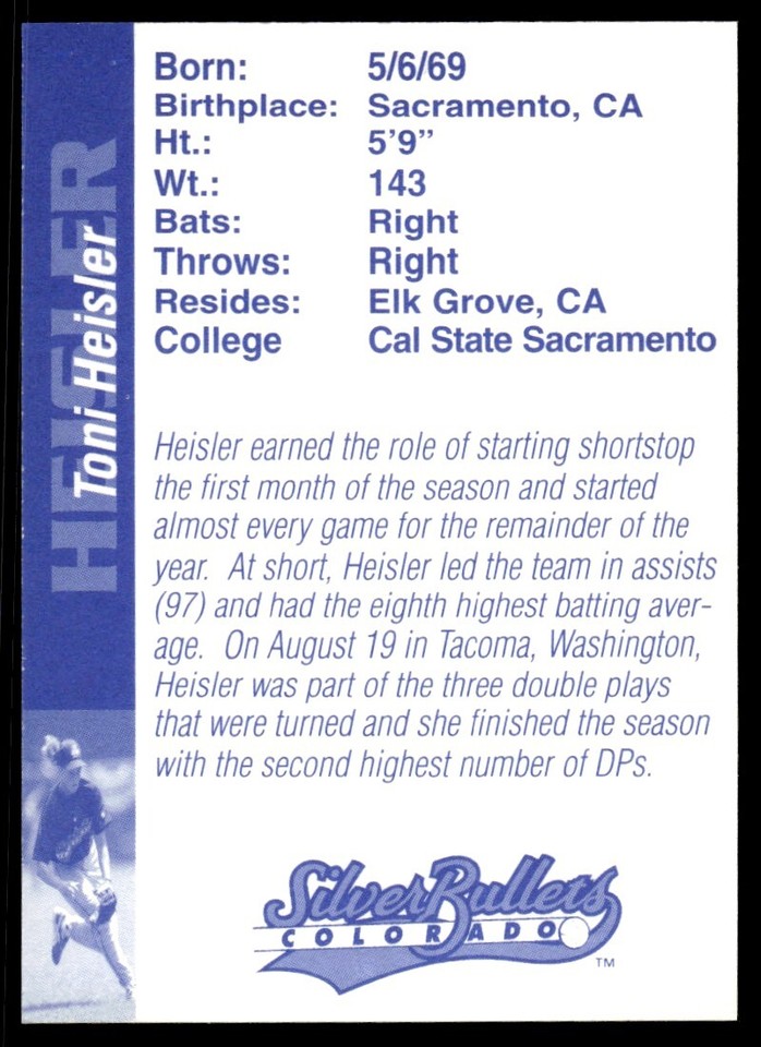 1994 Colorado Silver Bullets Team Issue Toni Heisler #17 | eBay