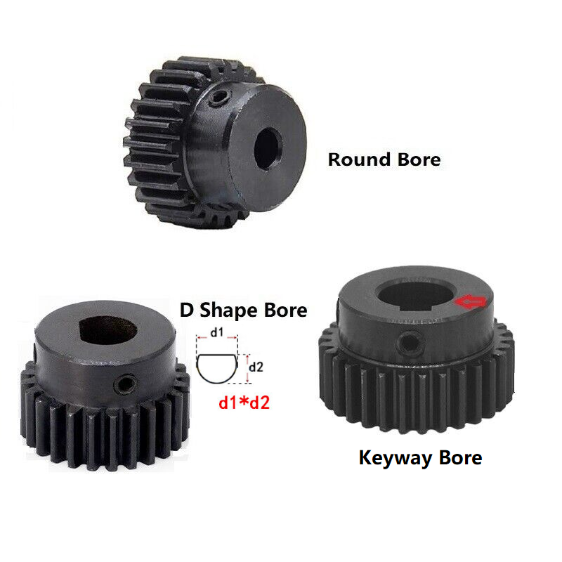1 Mod 20T-150T Precision Spur Pinion Gear With Step Keyway Bore 45#C ...