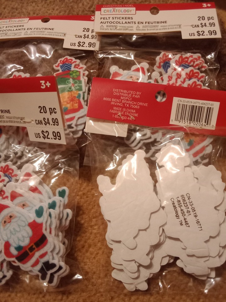 CREATOLOGY HOLIDAY FELT STICKERS CHRISTMAS SANTAS & PACKAGES DECORATED ...