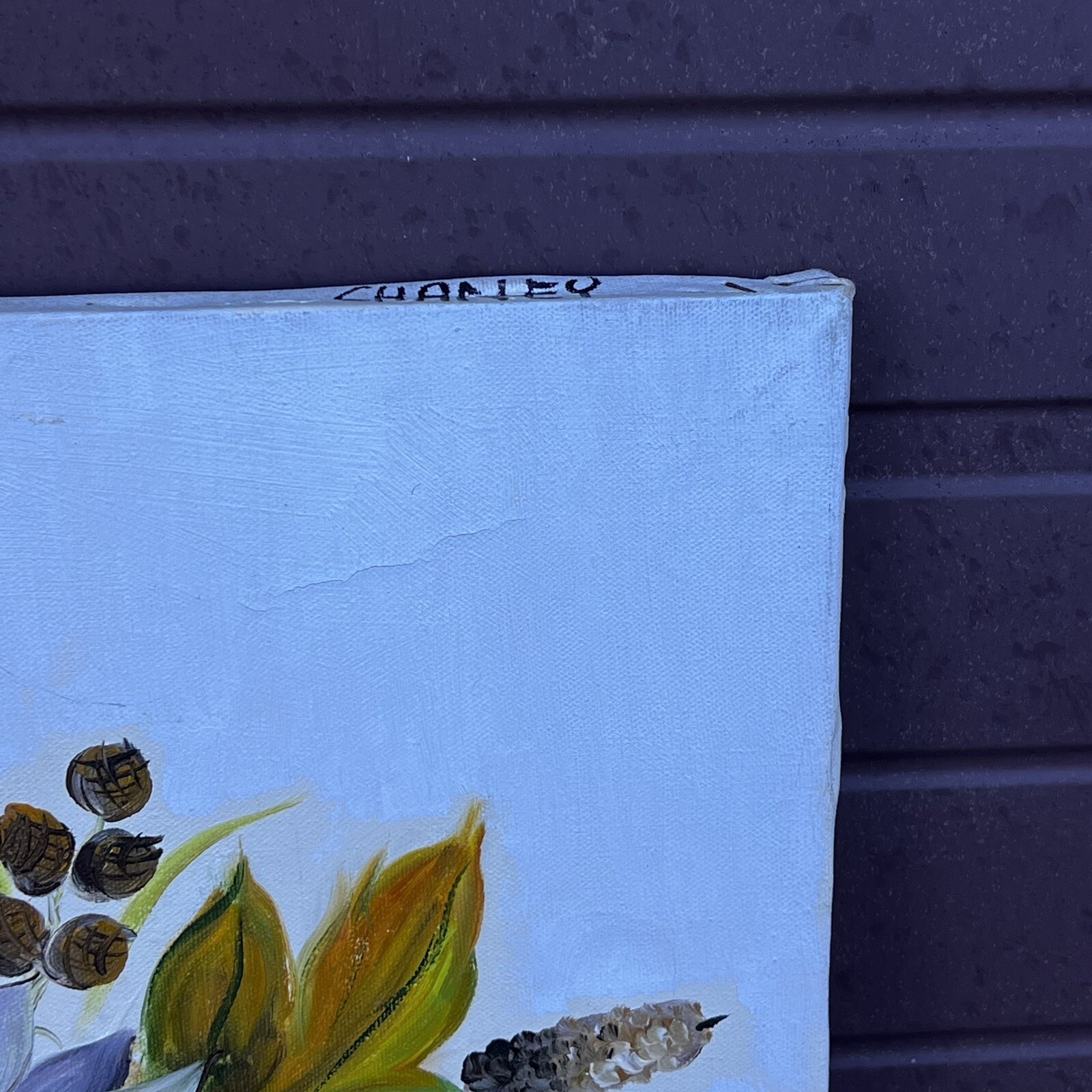 Vintage 16”x20” Acrylic On Canvas Painting Sunflower Daisy Bouquet ...