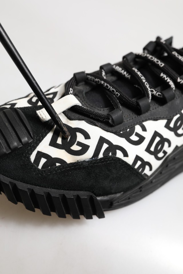DOLCE & GABBANA Shoes Black Logo Lace Up Low Top NS1 Sneakers EU42 ...