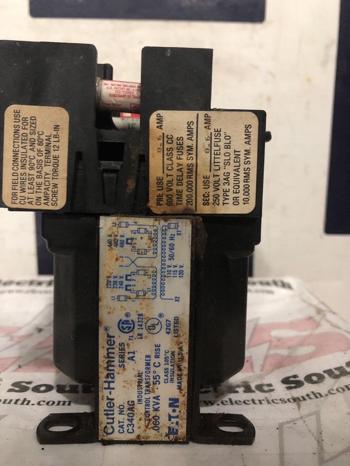 Cutler Hammer Control Transformer C340AG Series A1 .060 Kva Pri 480 240 ...