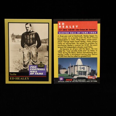 1991 Ed Healey Chicago Bears Enor Pro Football Hall of Fame #59 | eBay