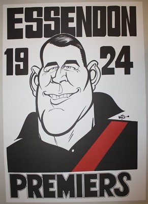 1924 Essendon Premiers Weg Poster Norm Beckton Bombers Premiership ...