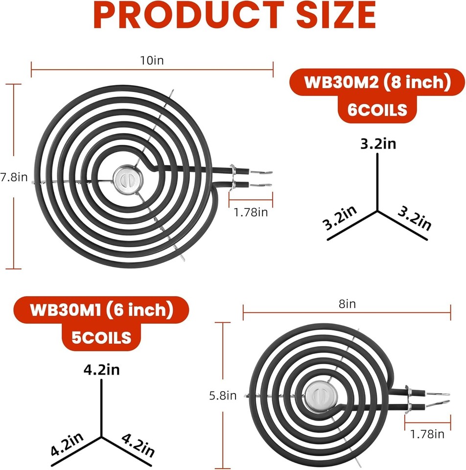 AMI PARTS Stove Drip Pan Burner Kit - WB31T10010 & WB31T10011 Porcelain ...
