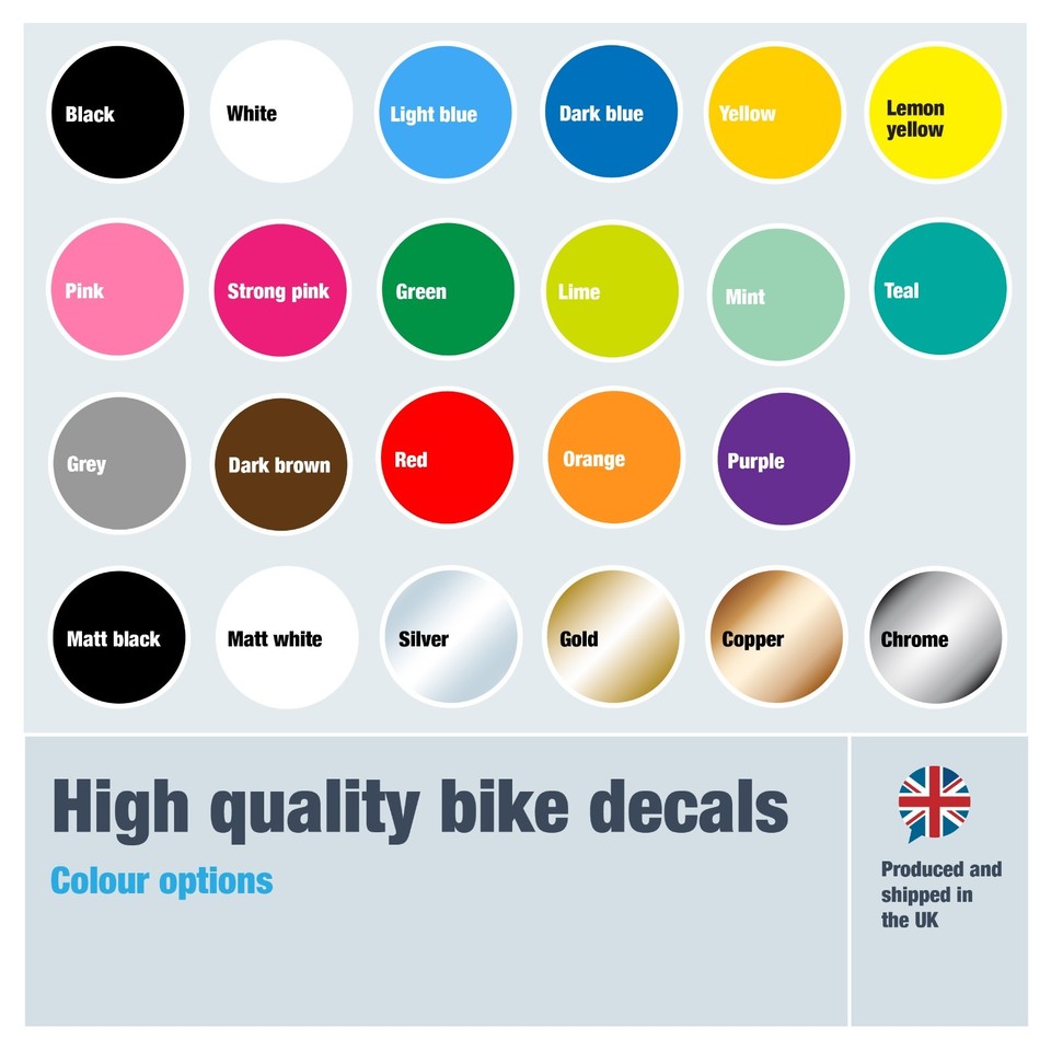 Factor bike decal 325-550mm long with free bike protection (20 pack) | eBay