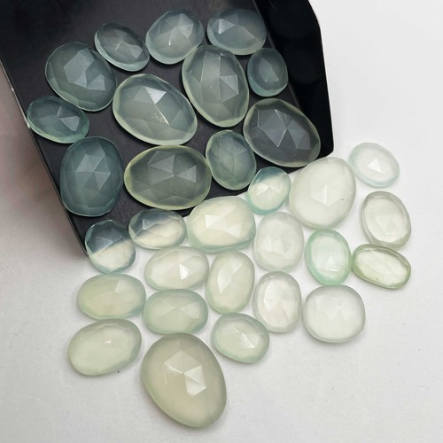 Natural Chalcedony Rose Cut Loose Gemstone Lot 28 Pcs 7.5*10-12*16 MM ...