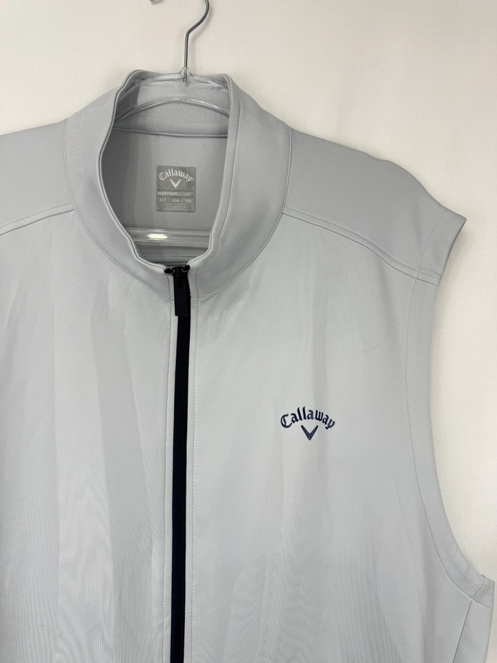 Callaway Mens Weather Series Vest Gray Full Zip Golf Jacket Performance ...