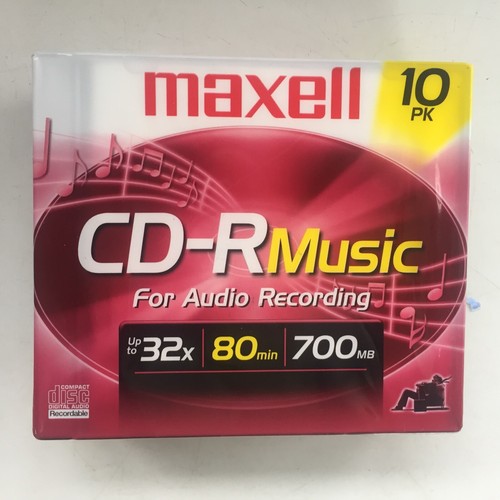 Maxell 10PK CD-R Music Audio Recording 32x 80 Min 700 MB Compact Disc ...