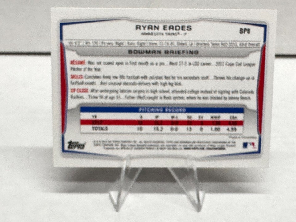 2014 Bowman Prospects Baseball Card #BP8 Ryan Eades Minnesota Twins | eBay