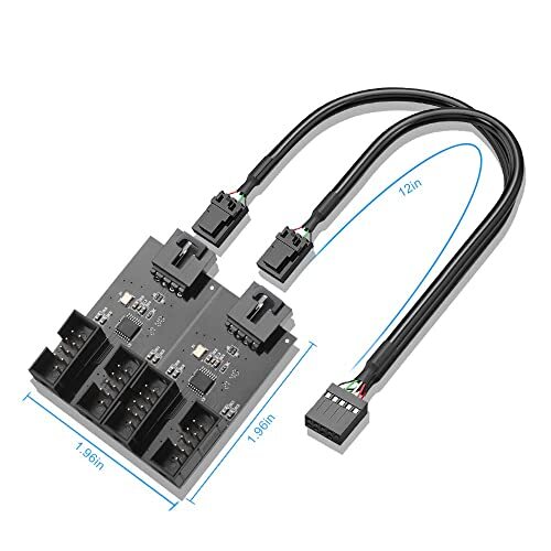 9pin internal USB 2.0 Header Splitter for pc motherboard Male 1 to 4 ...