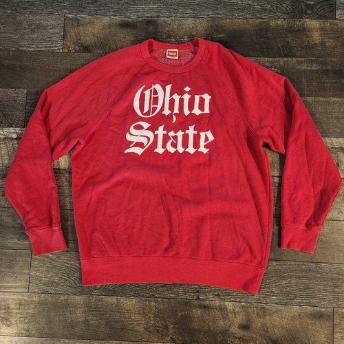 Homage Ohio State University Buckeyes Red Old English Script Sweatshirt ...