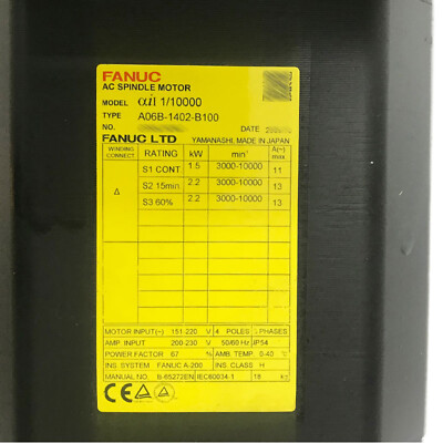 For Fanuc A06B-1402-B100 Used AC SPINDLE MOTOR Free Shipping | eBay