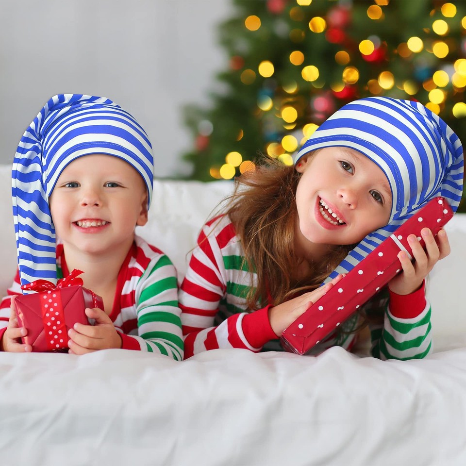 2 Pcs Mens Night Cap Striped Pajama Hat Adjustable Sleeping Caps with ...