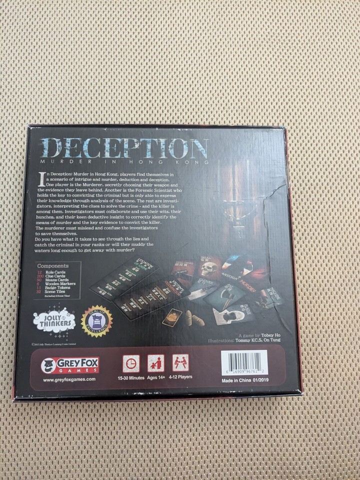 Deception: Murder in Hong Kong Board Game (Grey Fox, COMPLETE) | eBay