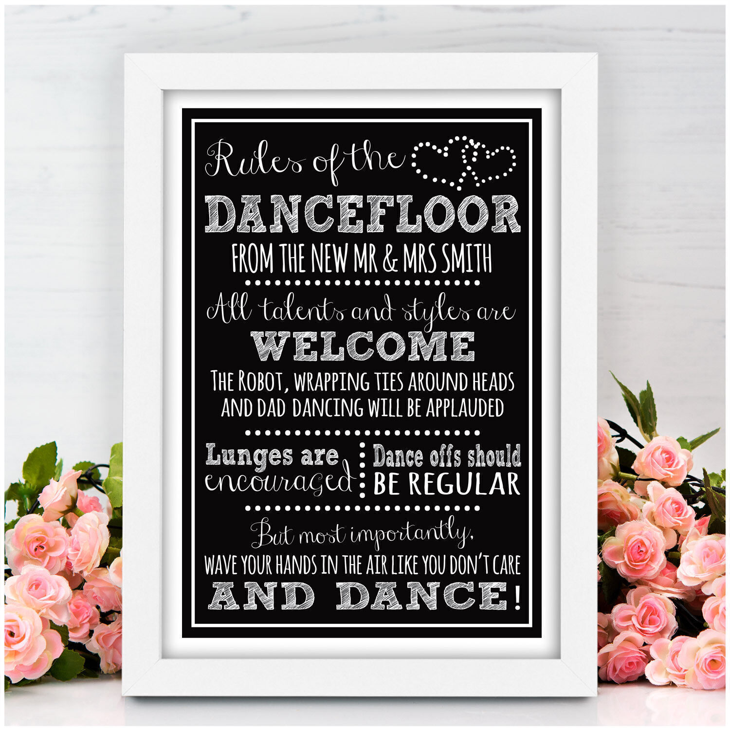 PERSONALISED Chalkboard DANCE FLOOR RULES Wedding Sign Band DJ SIGN ...
