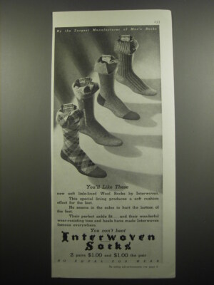1933 Interwoven Socks Ad - By the largest manufacturer of men's socks ...