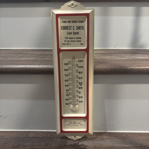 Vintage Advertising Thermometer Forrest C Smith Farm & Ranch Loans John ...