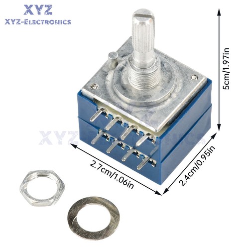50K 100K Potentiometer Log ALPS Audio Amp Volume Control Pot Stereo ...
