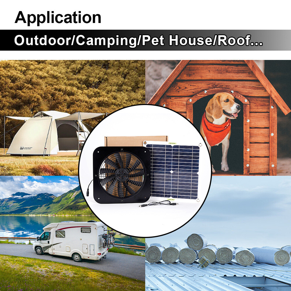 20W Solar Powered Exhaust Fan Ventilator Air Extractor For Camping ...