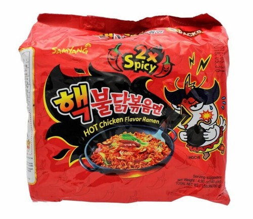 Samyang 2X Spicy Buldak Hot Chicken Flavor Ramen Noodle (Pack of 5 ...