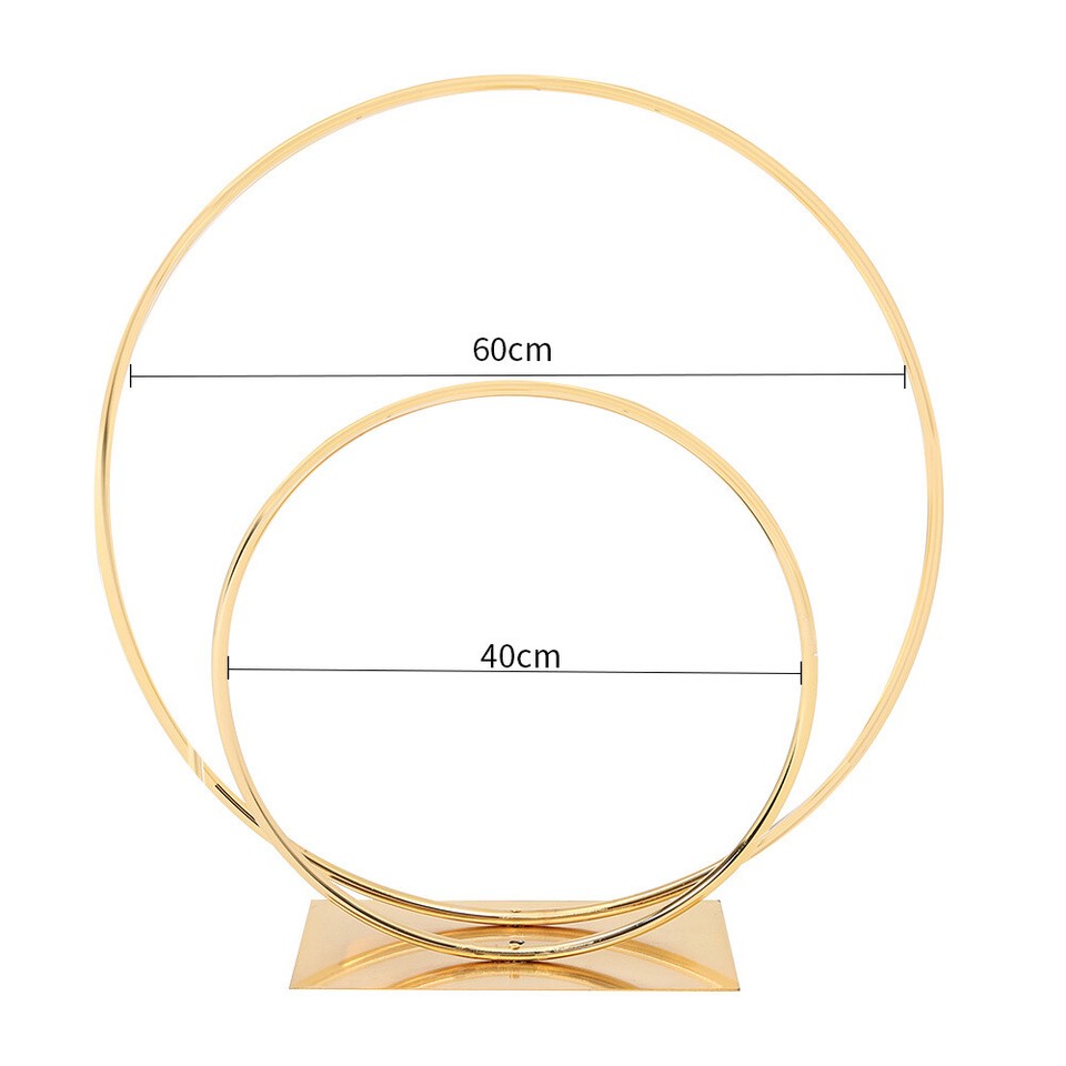 Double 40/ 60cm Hoop Wedding Table Centrepiece Gold Standing Decor ...