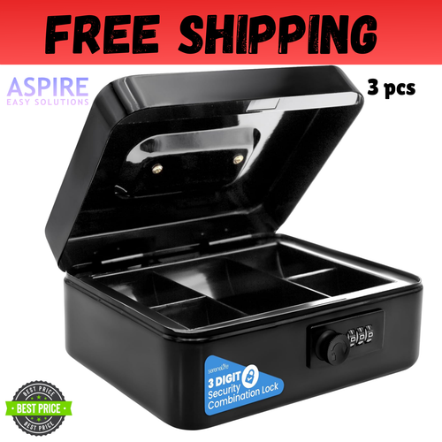 Security Money Box Fire Proof Lock Safe Storage Cash Gun Jewelry ...