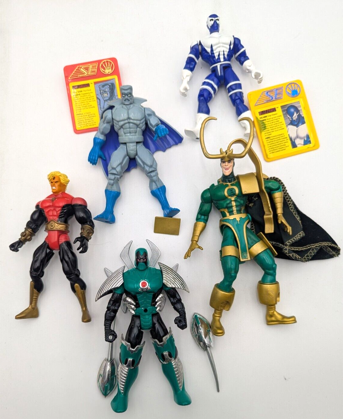 Marvel Toybiz Action Figure Lot of 5 Warlock Loki Gargoyle Iron Man VTG ...