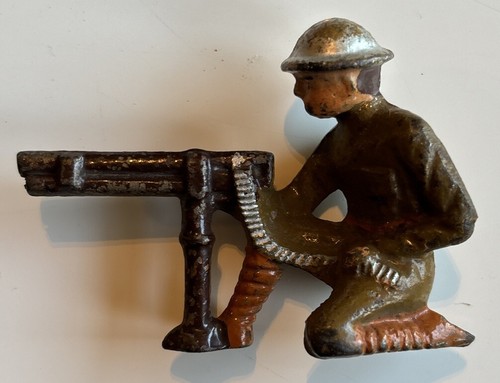 Gray Iron Manoil Barclay Lead Toy Soldier Machine Gunner G61 G 61 | eBay
