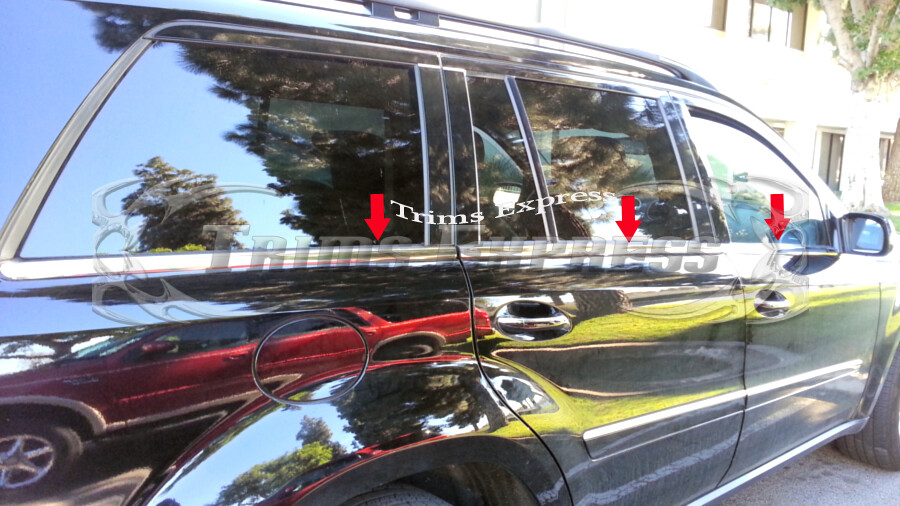 2007-2012 Mercedes GL320 GL350 GL450 Window Sill Trim Stainless Steel ...