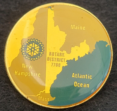 Maine Rotary International ME NH District 7780 Lapel Pin Hat Vest gold ...