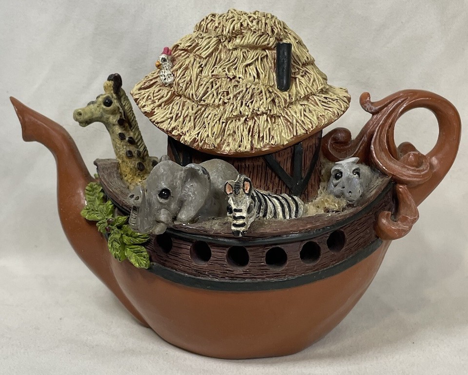 Pete Apsit Miniature Tea Noah's Ark Holy Herd Ark Teapot Read ...