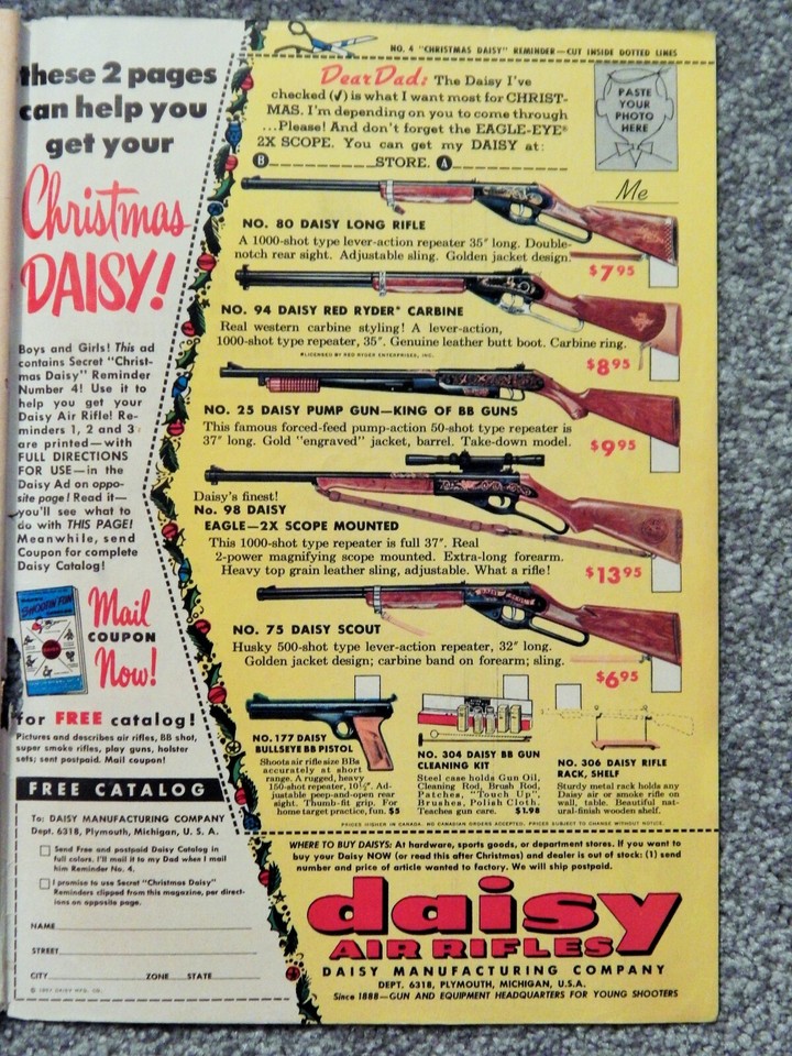 MONSANTO / REVELL PLASTIC TOYS 1958 VTG ADVERTISEMENT / DAISY AIR ...