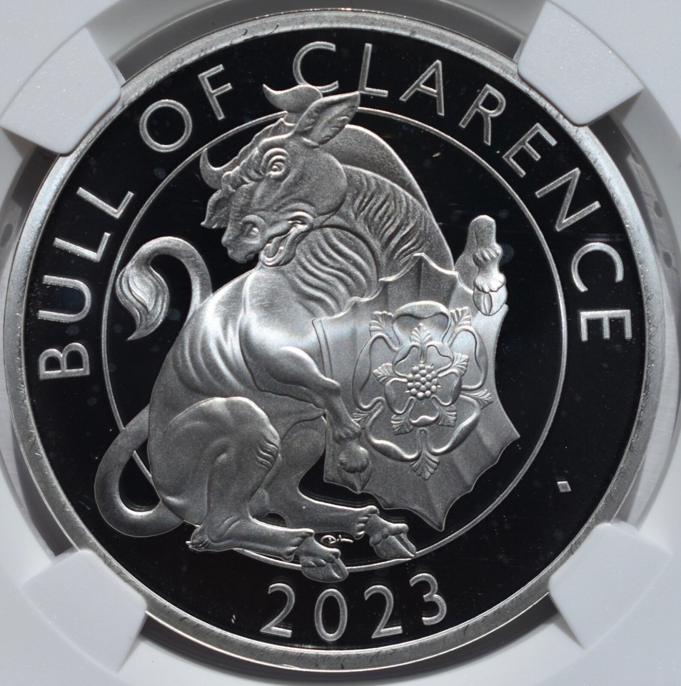 2023 £2 GREAT BRITAIN 1OZ SILVER PROOF NGC PF70 TUDOR BEASTS Bull of ...