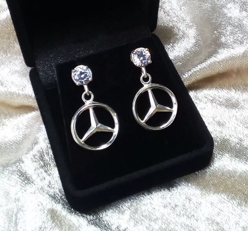 Mercedes Benz Jewelry Set 925 Necklace & Earrings Silver Handmade | eBay
