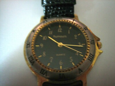 Vintage Rumours Quartz Wrist Watch w/Black Embossed Leather Band | eBay
