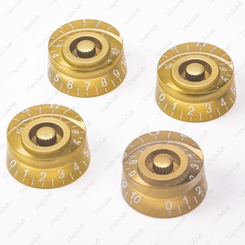4 Pcs Gold&White LP Guitar Control Knobs Speed Dial Knobs for Les Paul ...